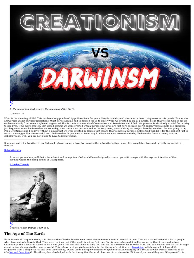 Creationism vs Darwinism | PDF | Truth | Radiocarbon Dating