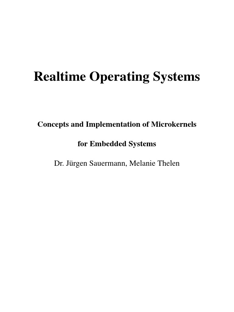 (E-Book PDF) Realtime Operating Systems For Embedded Systems | PDF ...