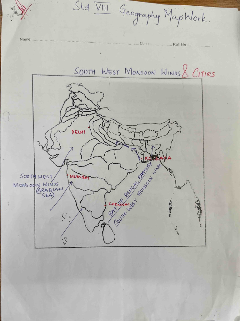 STD 8 Map Work | PDF