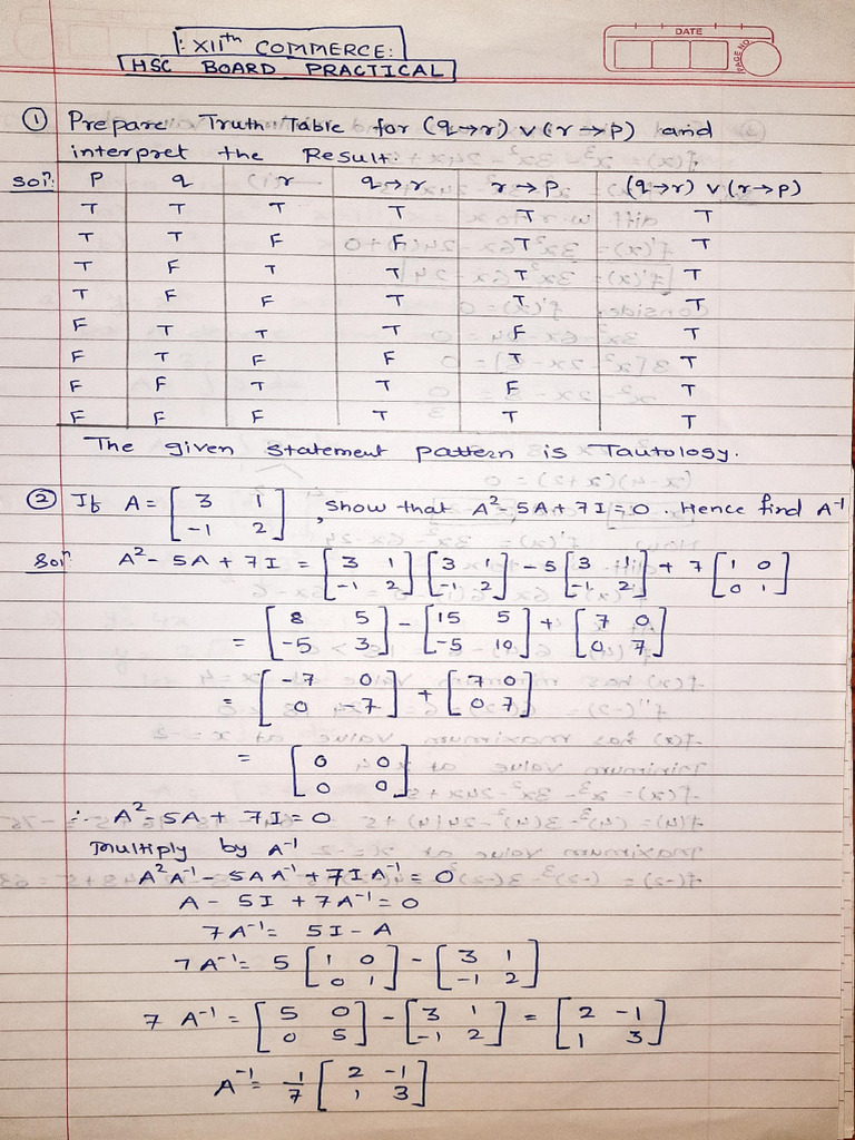 HSC Commerce Practical Questions | PDF