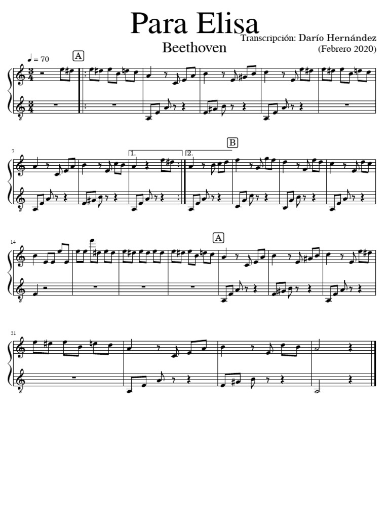 Para Elisa - Piano real | PDF