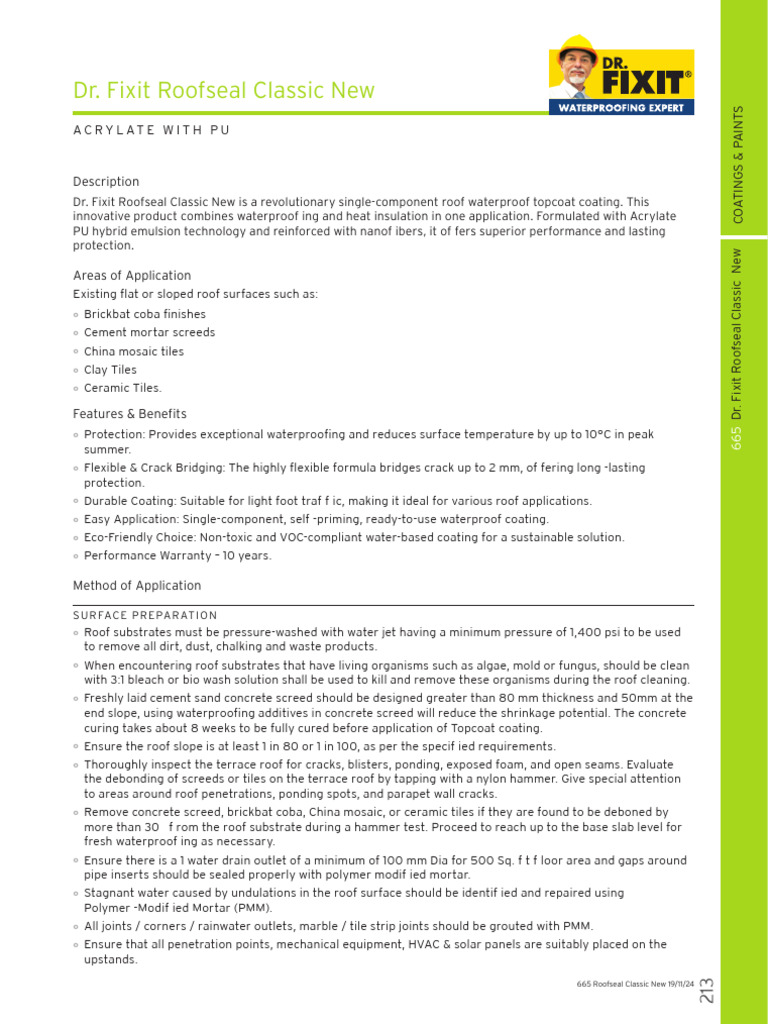 652 Dr. Fixit Roofseal Classic | PDF | Concrete | Roof