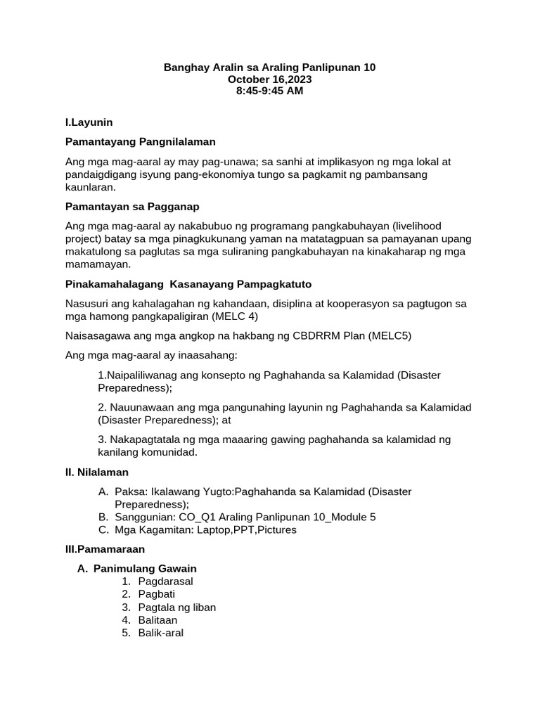 Ap10 Cot 1st Quarter | PDF
