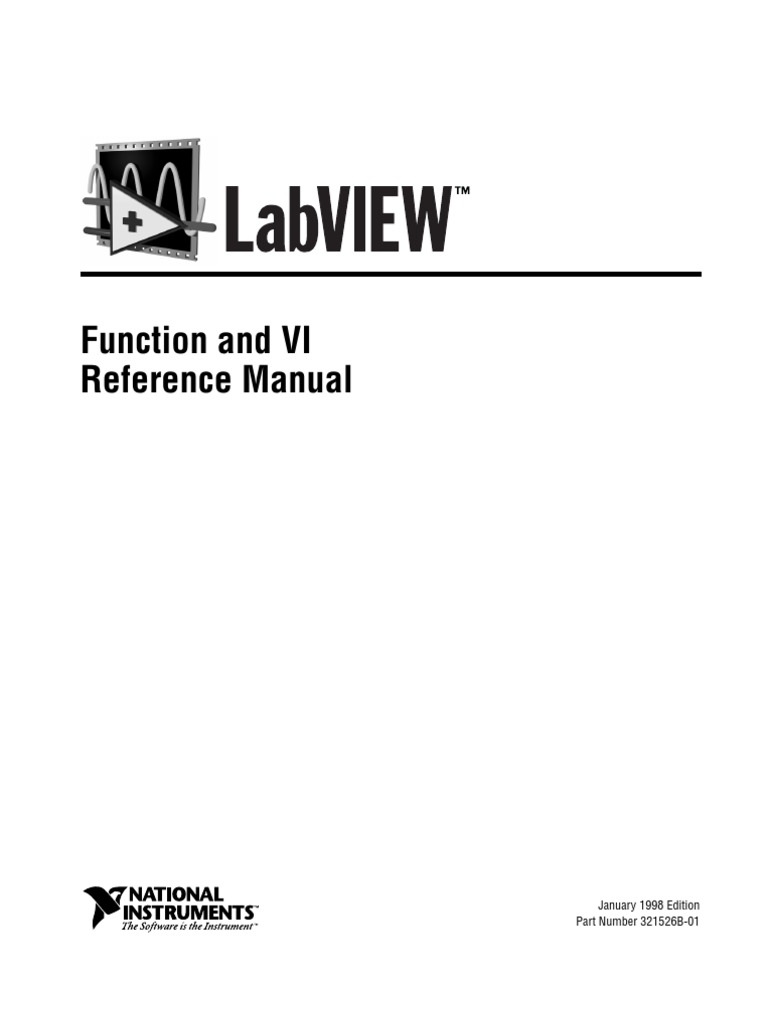 Labview Function and VI Reference Manual | PDF | Business | Computers