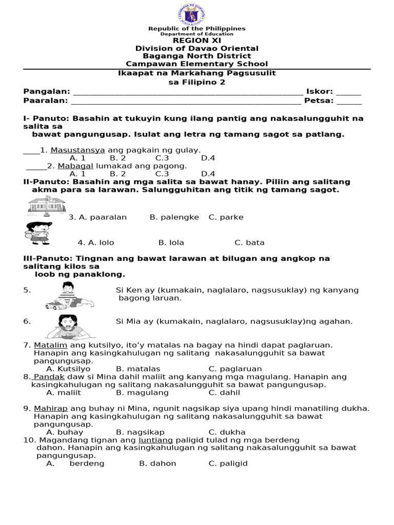 q4 Filipino Periodic | PDF