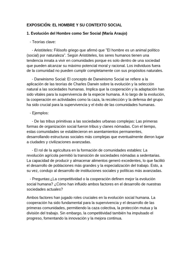 El Hombre y Su Contexto Social | PDF | Sociedad | Socialización