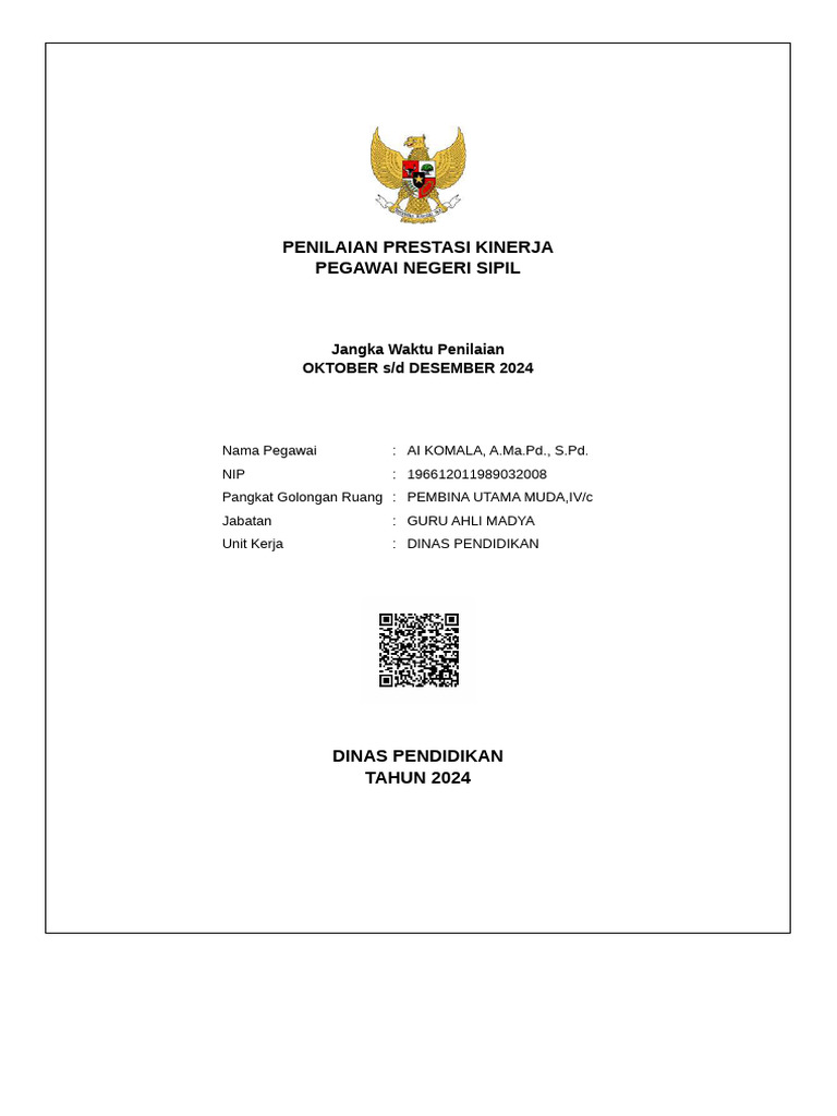 Penilaian Kinerja Guru Ahli Madya | PDF