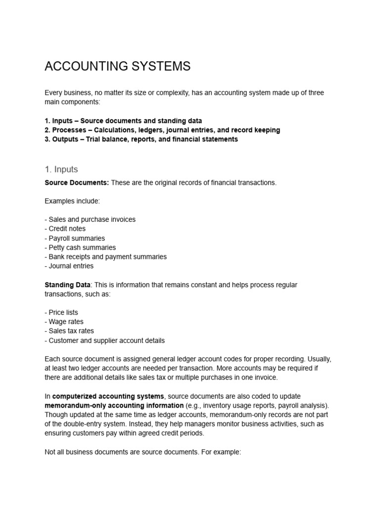 ACCOUNTING SYSTEMS | PDF | Debits And Credits | Business