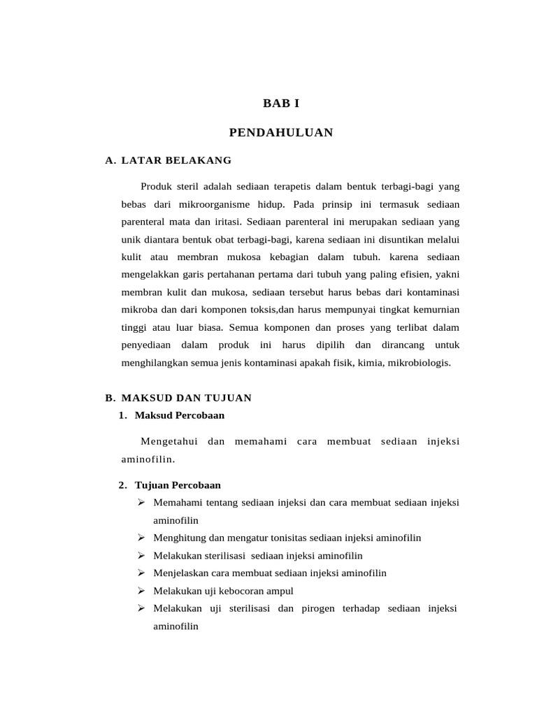 Laporan Prakt Tekno Aminofilin | PDF