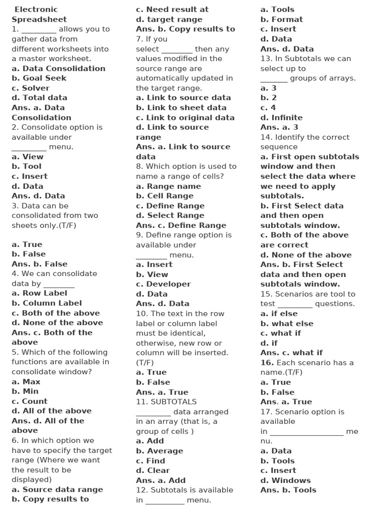 Electronic Spreadsheet | PDF | Spreadsheet | Worksheet