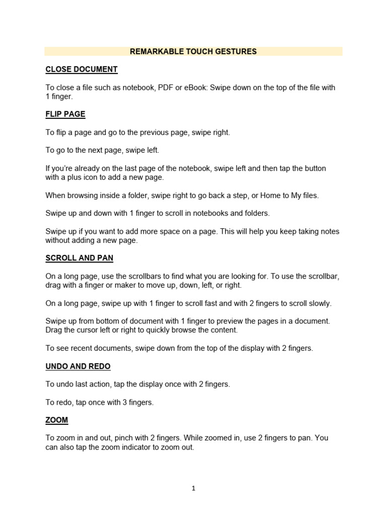 Remarkable Gestures | PDF | Software