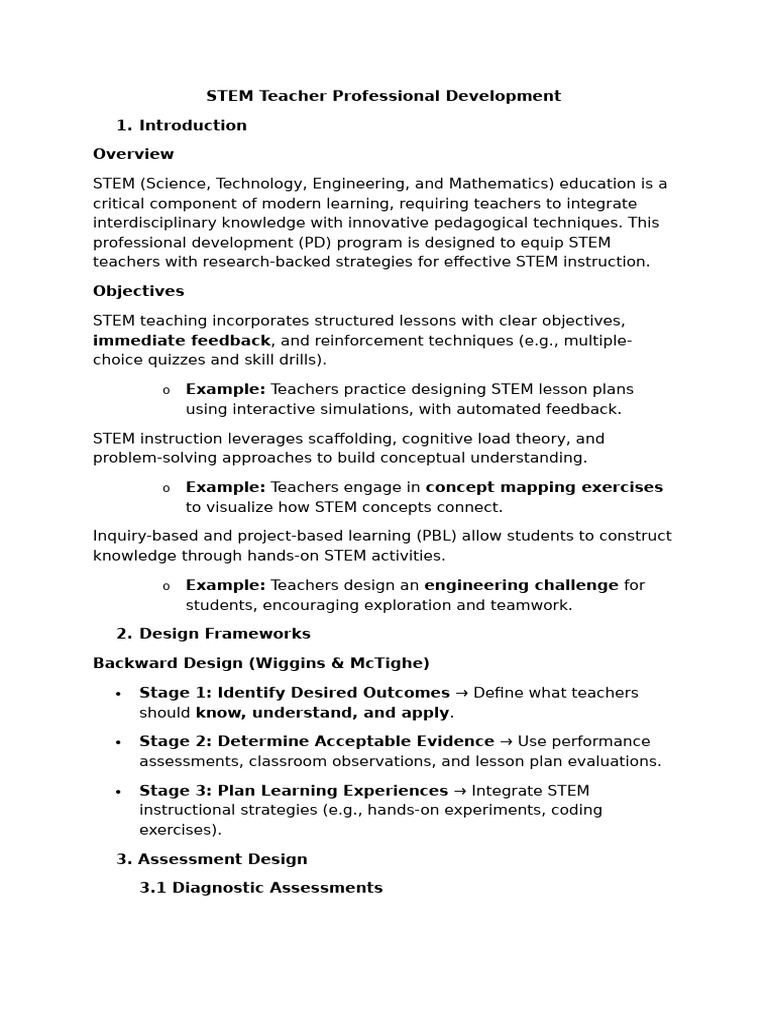 STEM Teacher PD: Strategies & Frameworks | PDF