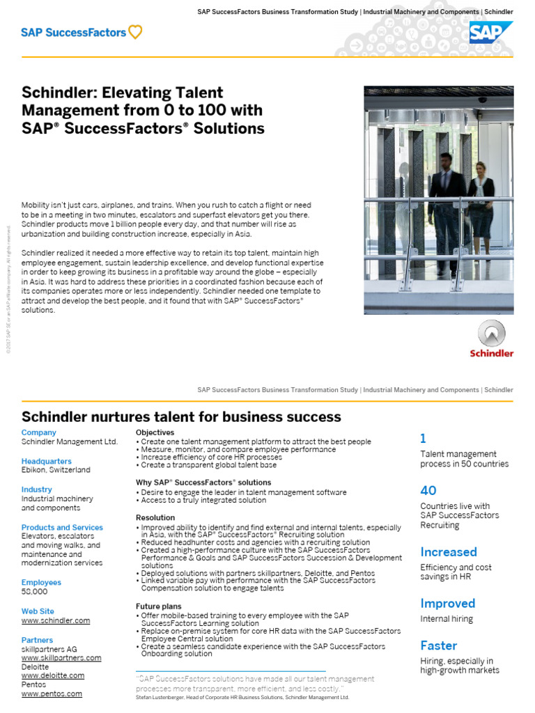 Case Studies Schindler Sap | PDF | Talent Management | Business