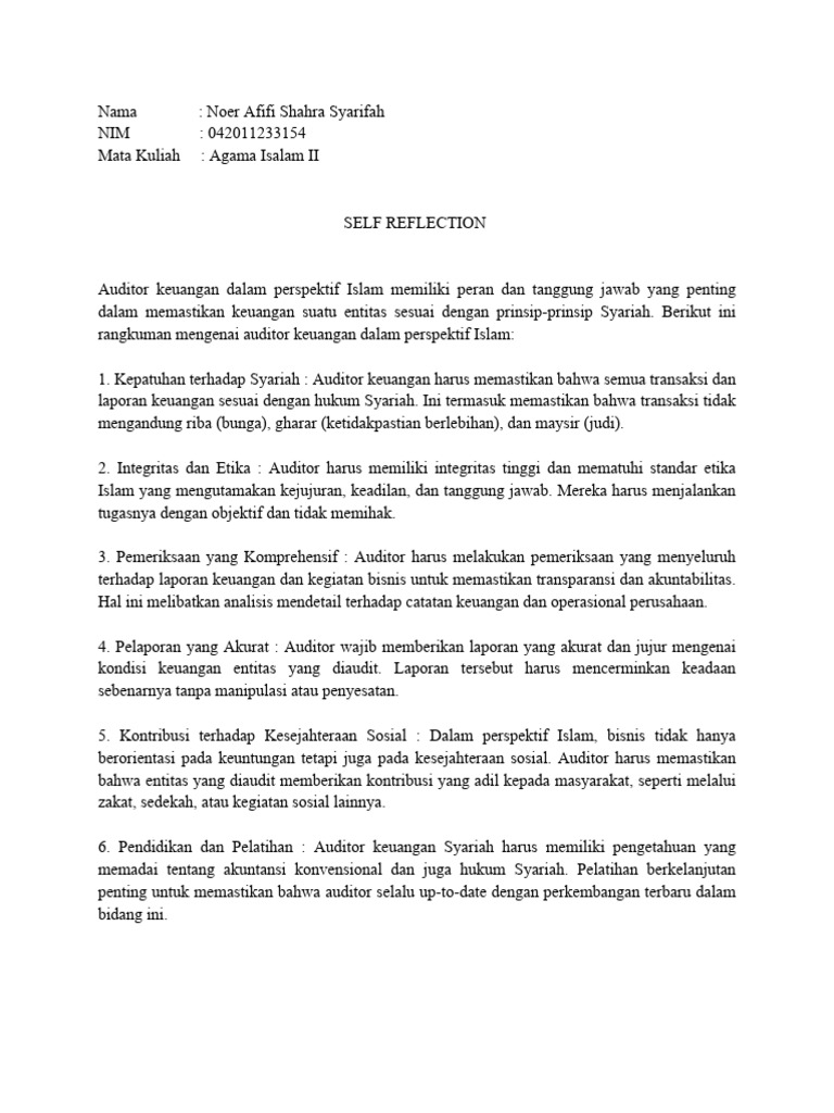 Self Reflection | PDF