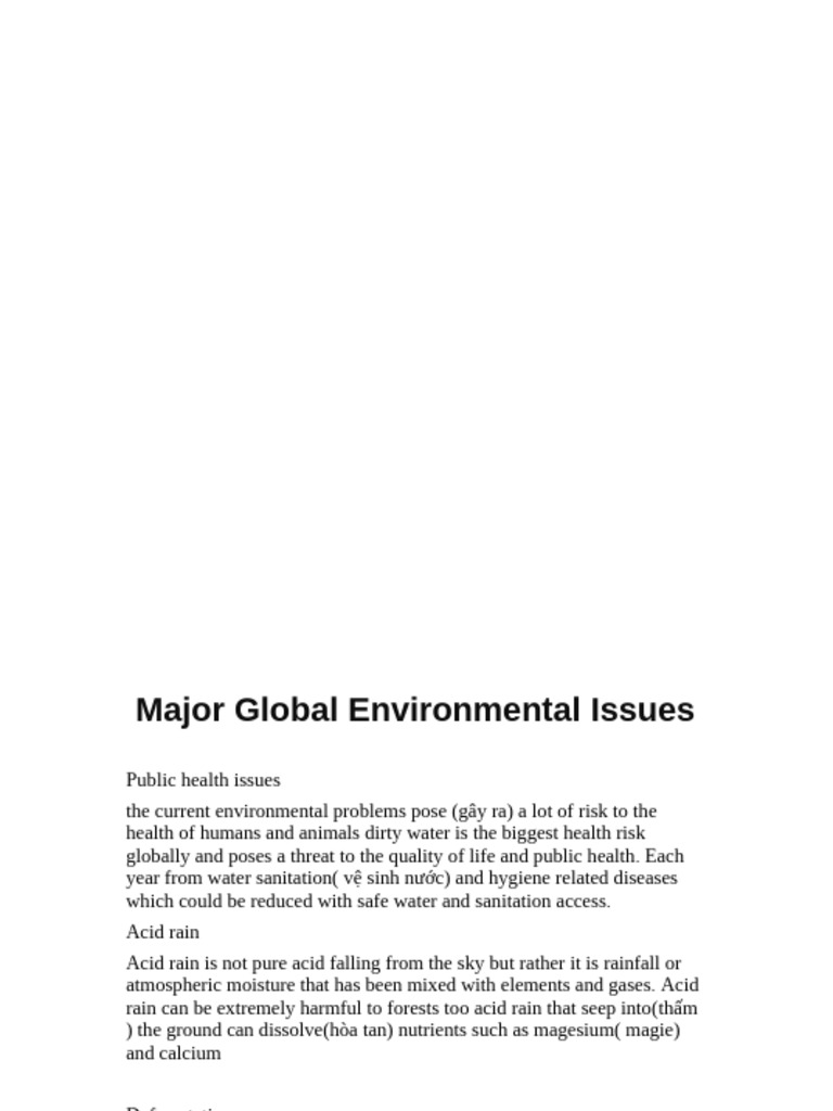 10 Major Global Environmental Issues in The World | PDF
