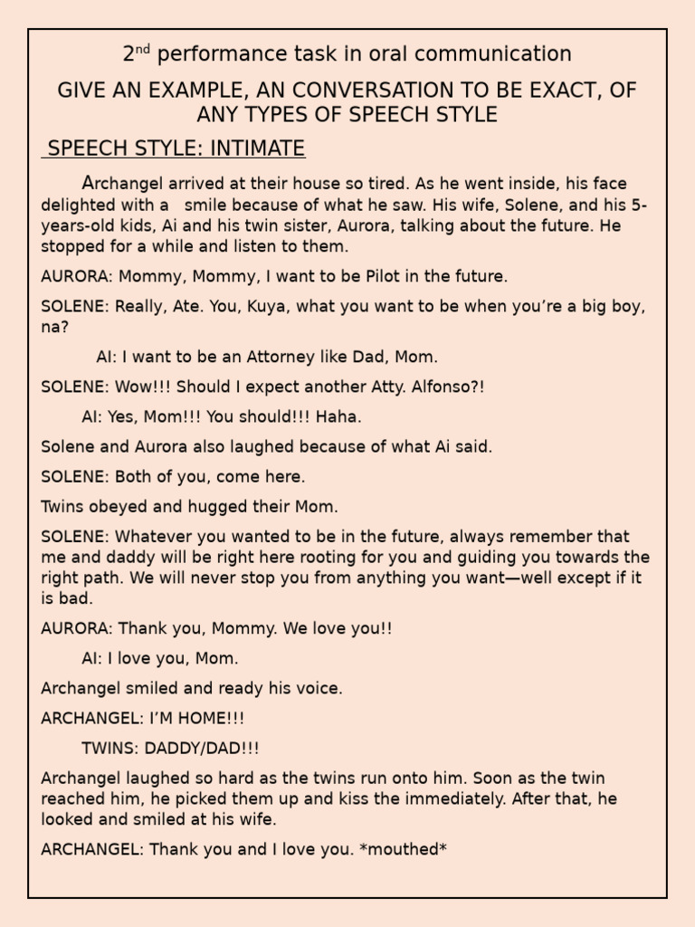 2nd Performance Task in Oral Communication | PDF
