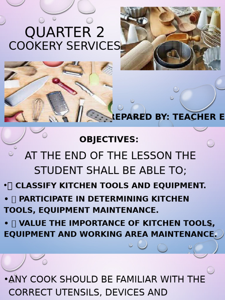 Grade 8-Lesson 1 Quarter 2 | PDF | Kitchen Utensil | Spoon