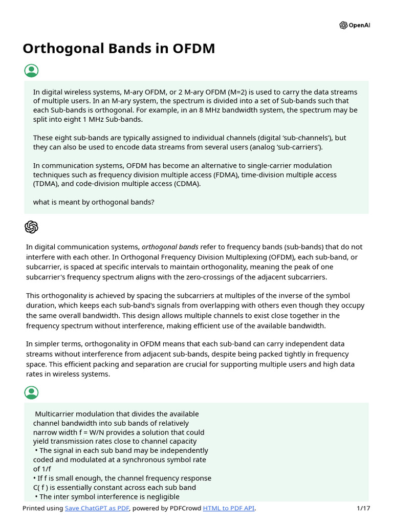 Orthogonal Bands in OFDM | PDF | Orthogonal Frequency Division Multiplexing | Wi Max