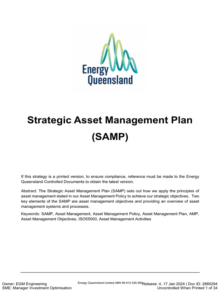 Energex Strategic Asset Management Plan | PDF | Cost Of Living | Asset ...