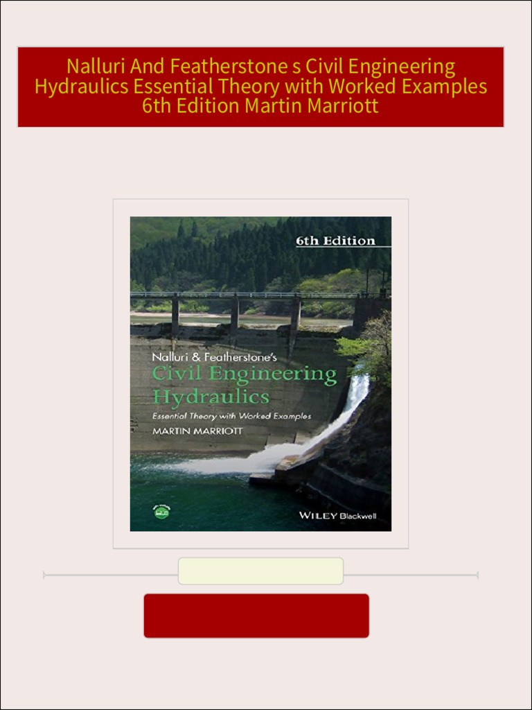 Nalluri and Featherstone S Civil Engineering Hydraulics Essential ...