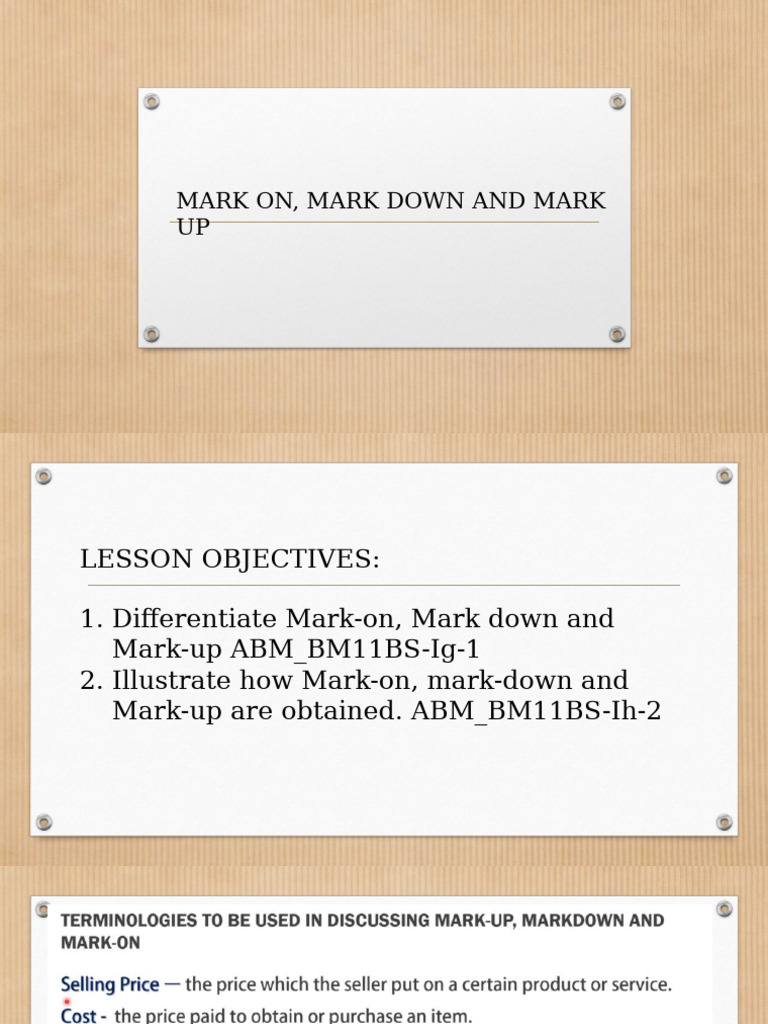 5 Mark on, Mark Down and Mark Up | PDF | Prices | Private Sector
