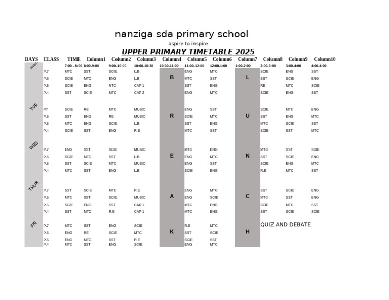 Time Table | PDF