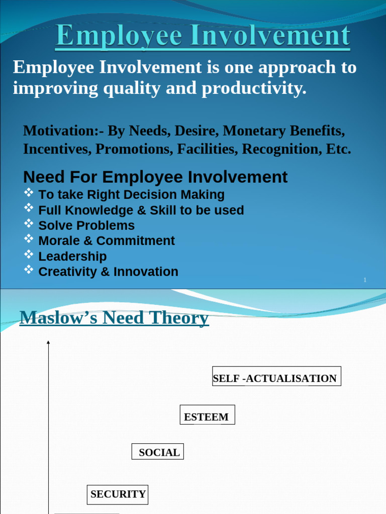 TQM - Employee Involvement | PDF