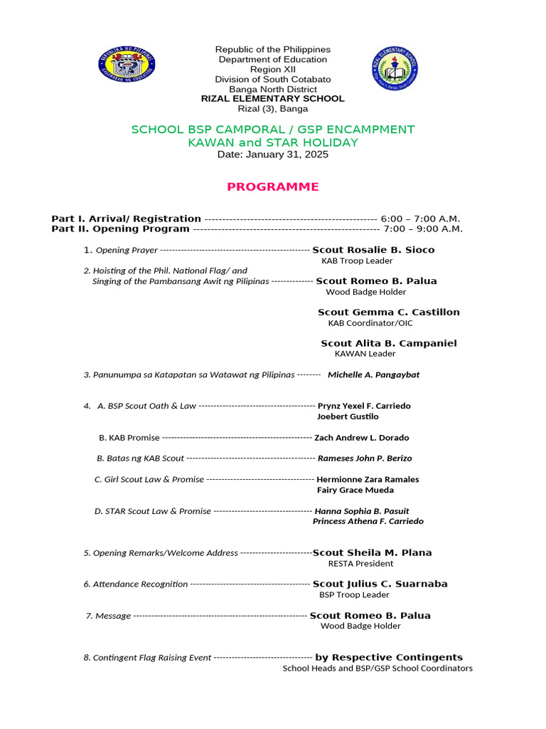 BSP-Program | PDF | Scouting | Pledge Of Allegiance