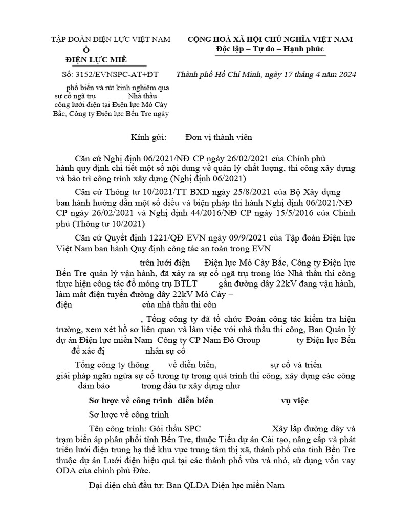 Pho Bien Su Co Nga Tru Tai DL Mo Cay Bac Ngay 23.3.2024 Va Chan Chinh Cong Tac An Toan Trong ...