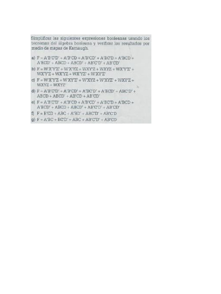 Simplificar expresiones booleanas 2 | PDF