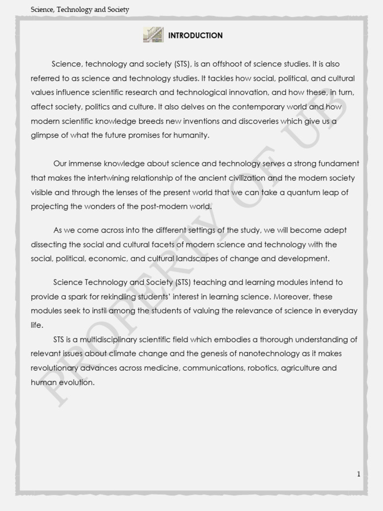 Section1 Introduction To STS | PDF | Science | Knowledge