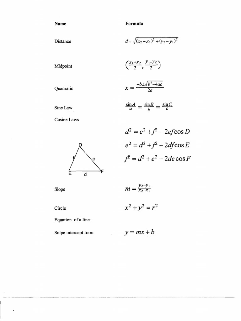 Math Exam: Algebra, Geometry, Trigonometry | PDF | Quadratic Equation ...