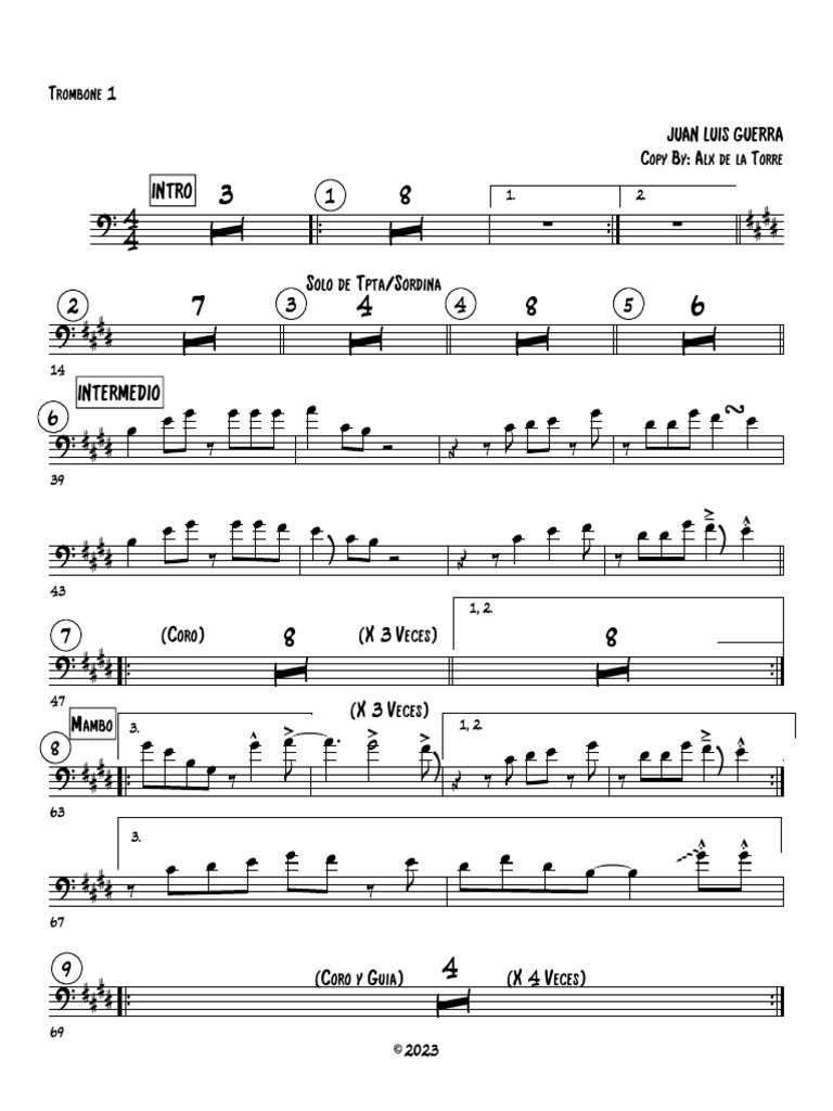 Como Abeja - Trombone 1 | PDF