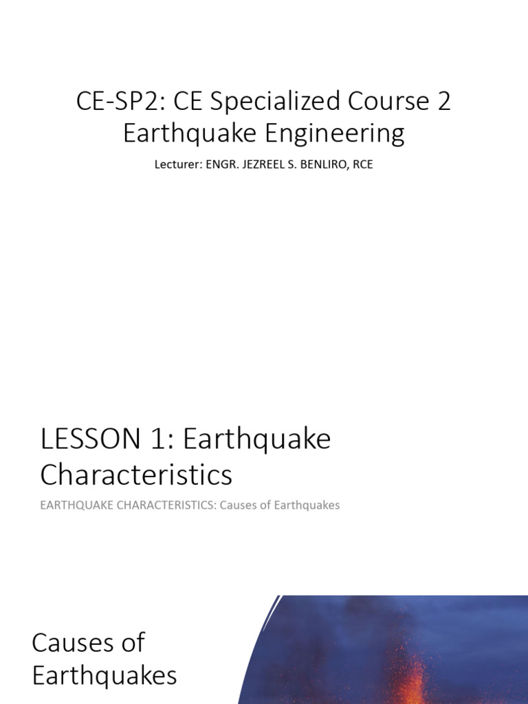 CE-SP2 Lesson 01 Earthquake Characteristics | PDF | Fault (Geology ...
