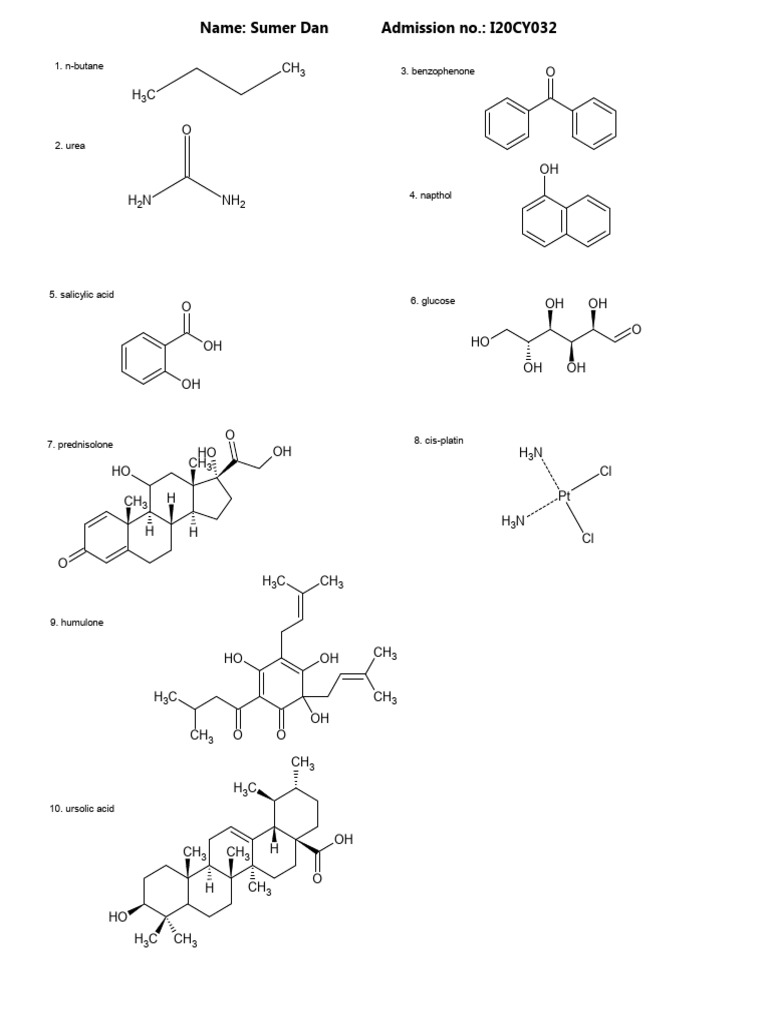 Organic Compounds List for Chemistry | PDF