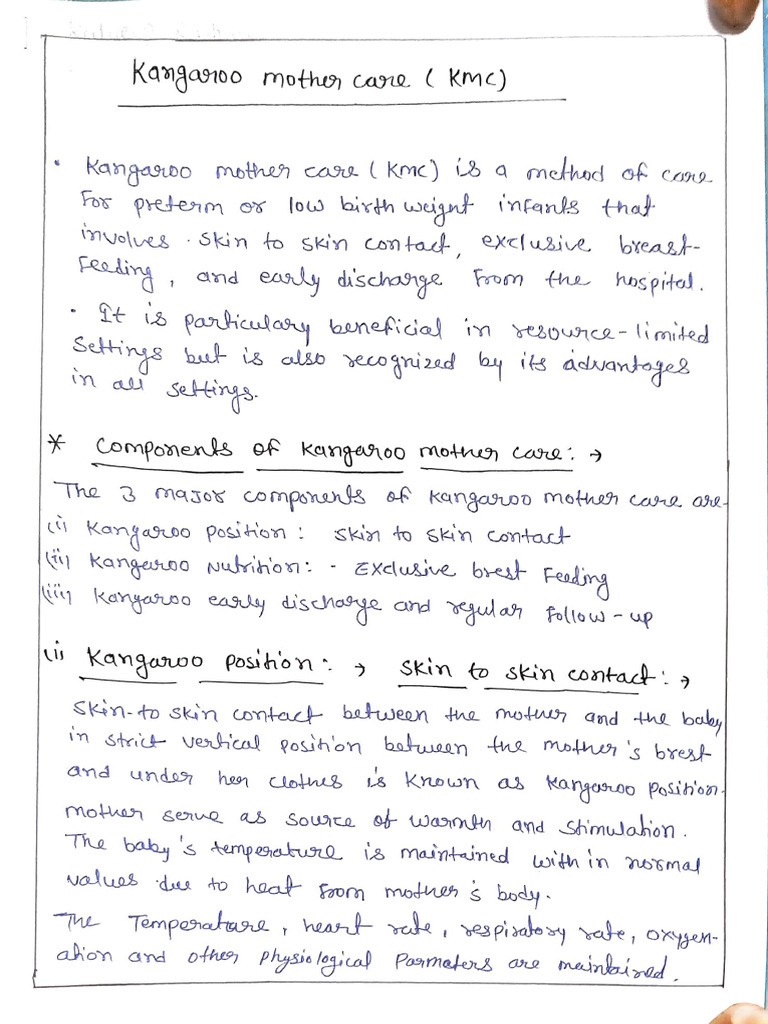 Kangaroo Mother Care Overview | PDF | Social Work | Life Skills
