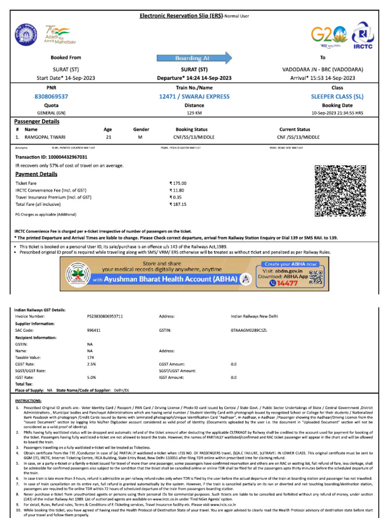 Ramgopal Ticket | PDF