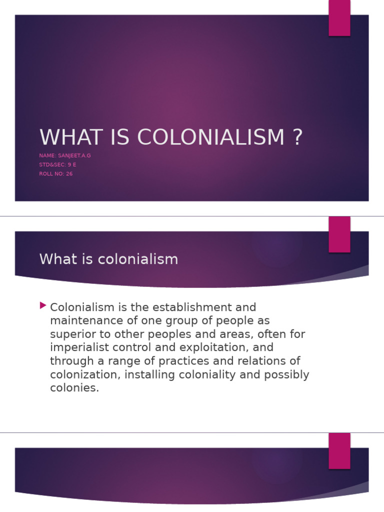 WHAT IS COLONIALISM (1) | PDF
