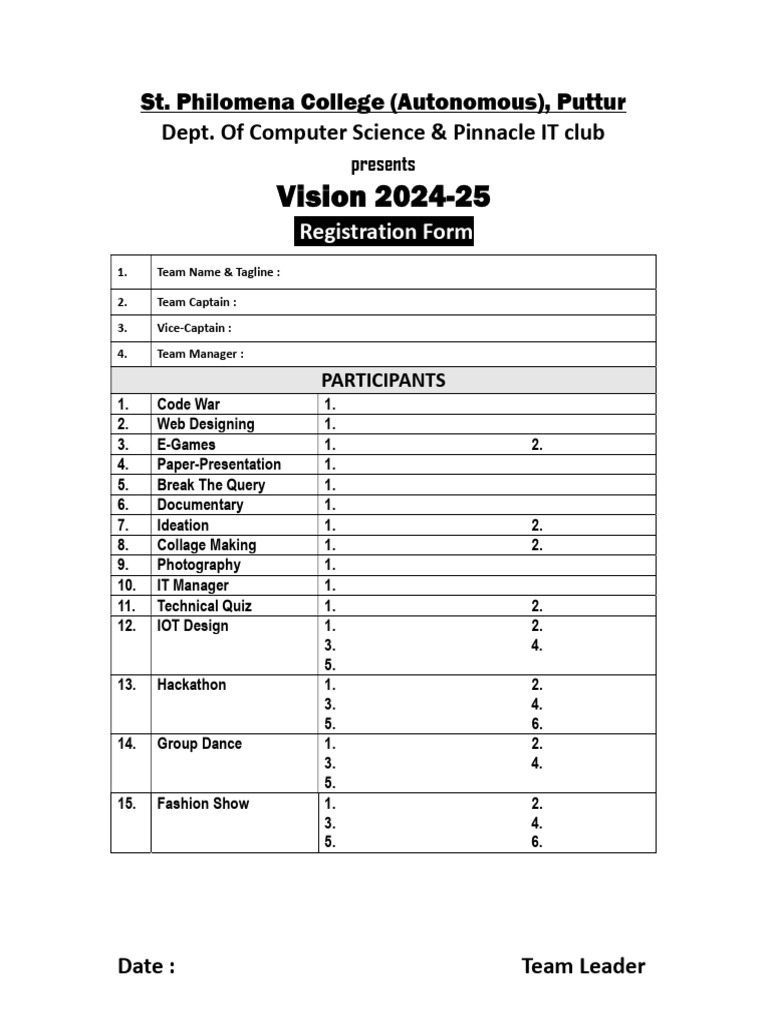 Vision Register Form | PDF