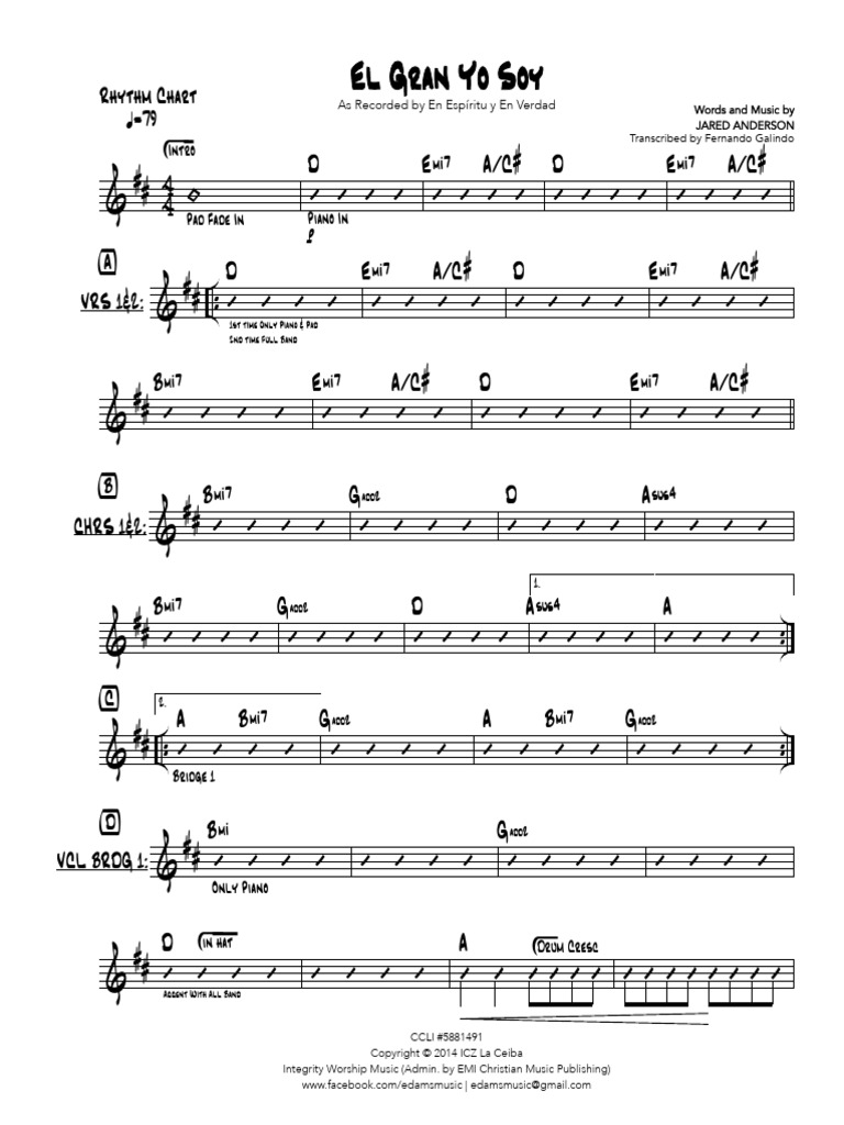 El Gran Yo Soy - Rhythm Chart | PDF