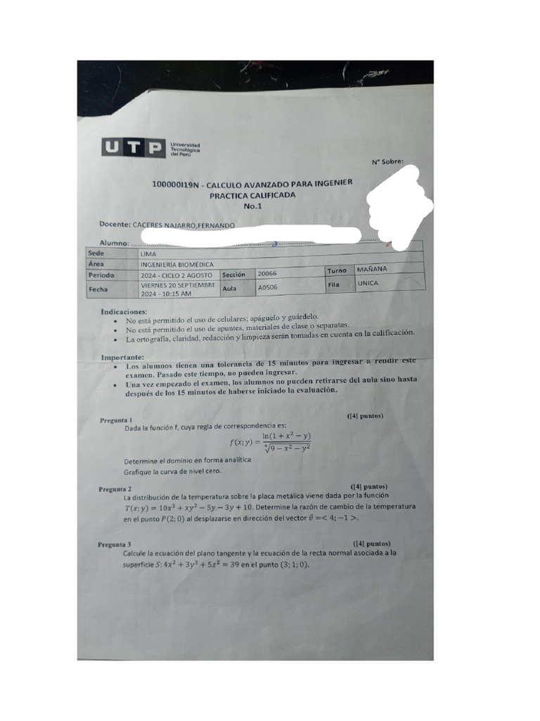 PC1 Calculo Avanzado | PDF