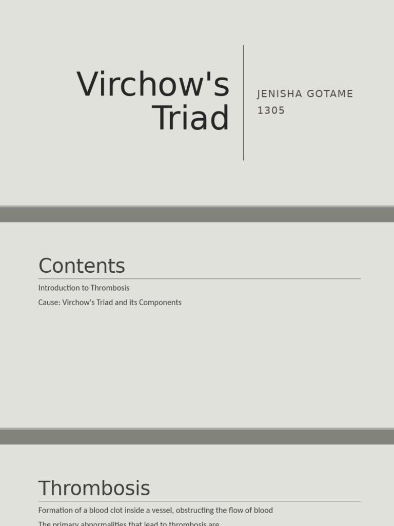 Virchow's Triad | PDF
