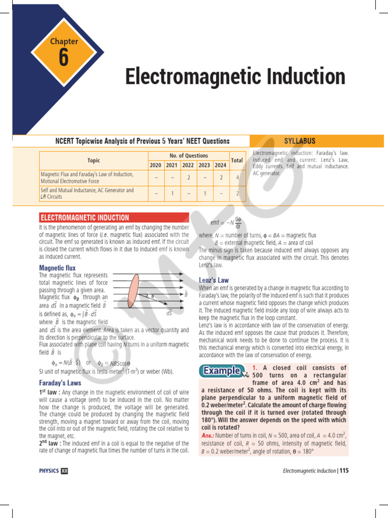 Electromagnetic Induction | PDF | Electromagnetic Induction | Inductance