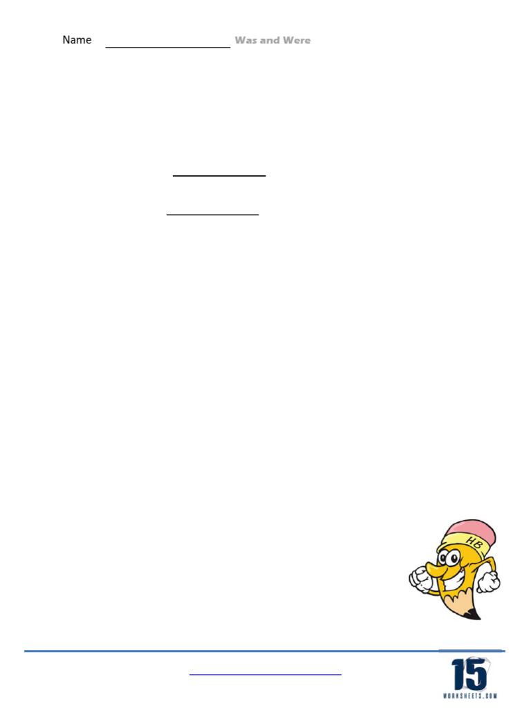 7 Was Were Worksheet | PDF