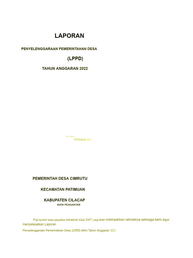 LPPD Akhir Tahun Anggaran 2022 | PDF