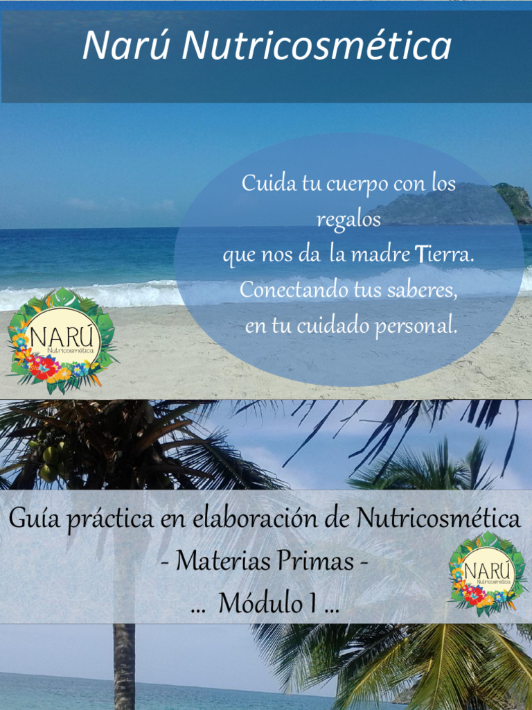 Narú Nutricosmética - Modulo 1 Materias Primas | PDF | Aceite de coco | Petróleo