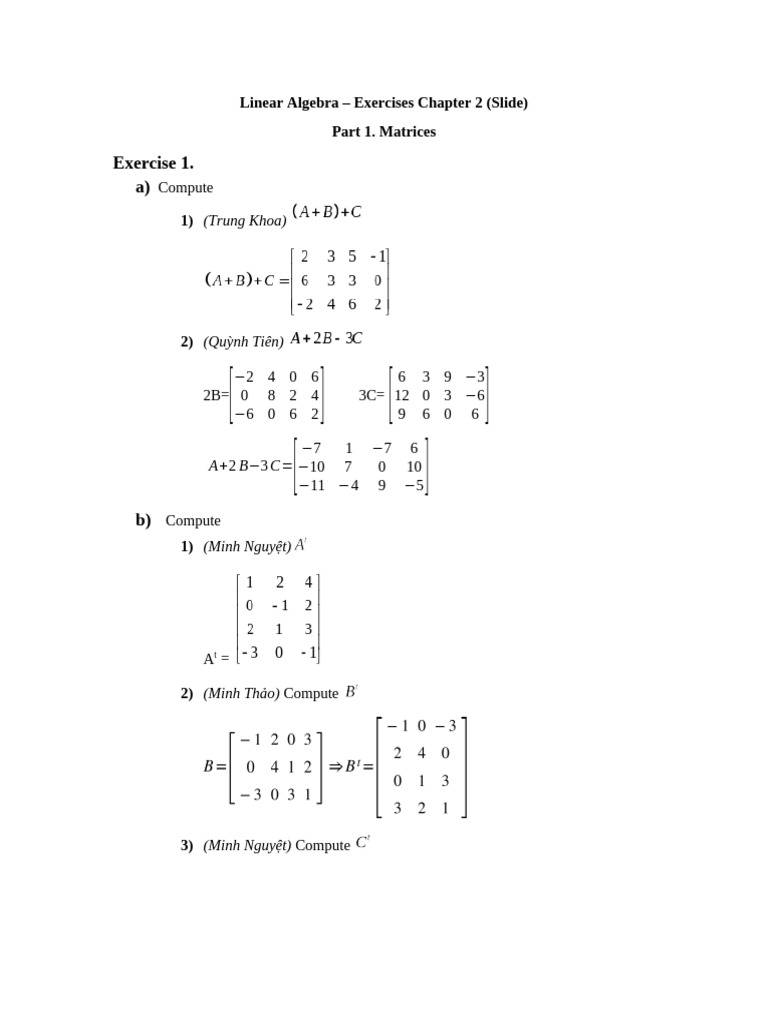 Linear Algebra - Exercises Chapter 2 (Slide) | PDF | Mathematical Physics | Operator Theory