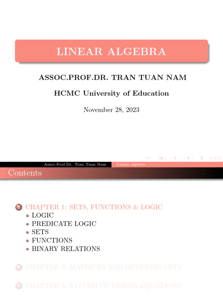 Linear Algebra - C1 - 2 - L123 | PDF | Matrix (Mathematics) | Determinant