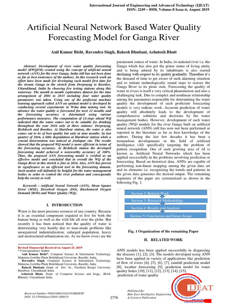 Artificial Neural Network Based Water Qu | PDF | Forecasting | Mean Squared Error