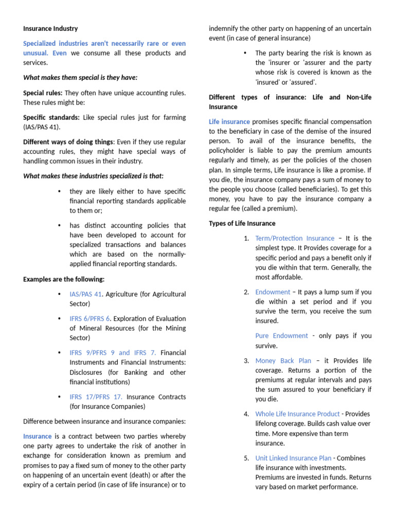 Understanding the Insurance Industry | PDF | Insurance | Life Insurance